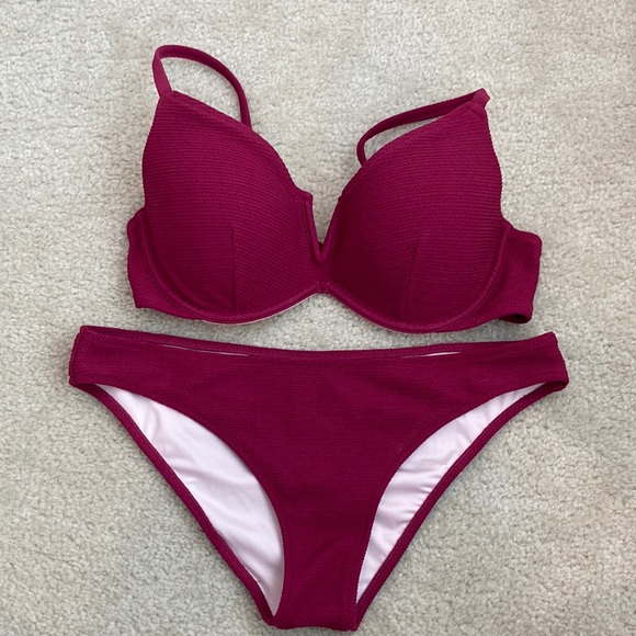 Shade & Shore | Swim | Shade Shore Maroon Bikini Top And Bottom | Poshmark